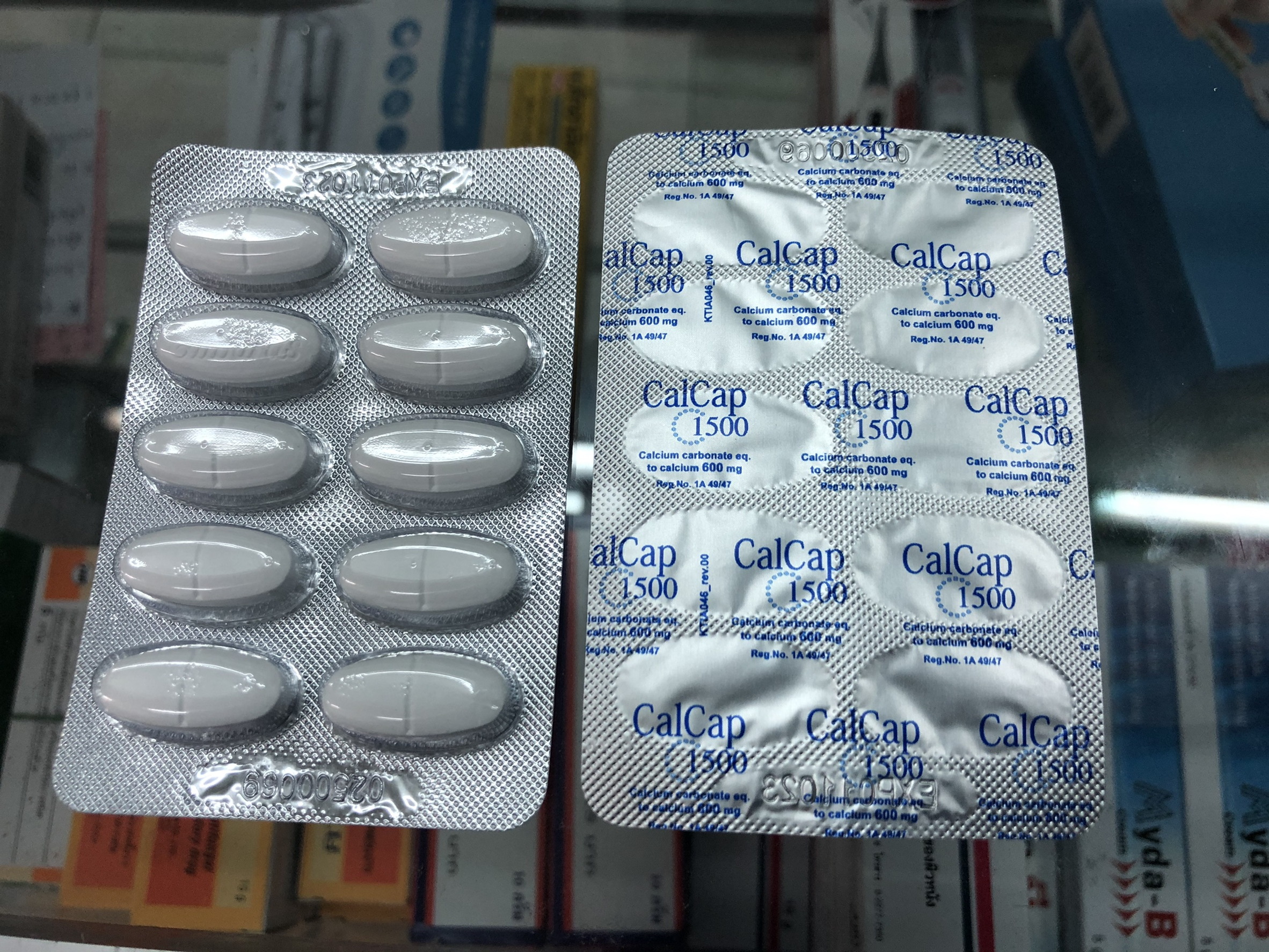 แคลเซียมแผง Calcap Calcium 1500 mg บำรุงกระดูกและฟันที่แข็งแรง แบบแผง ...