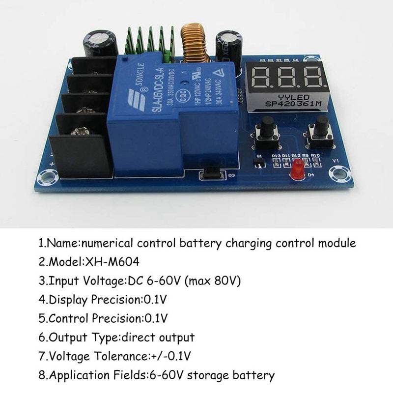 XH-M604 Battery Charger Control Module DC 6-60V Storage Lithium Battery ...