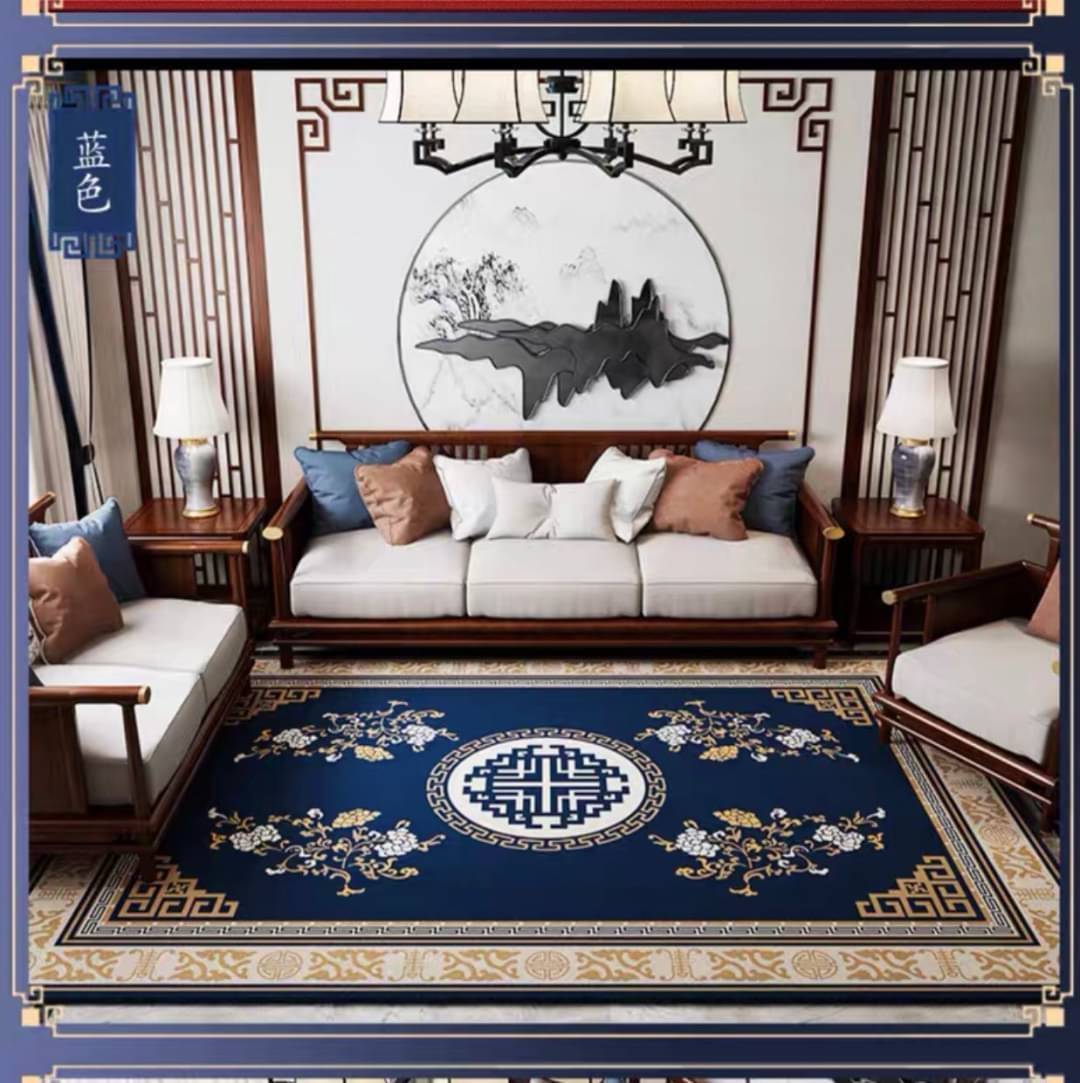 sweet dream shops 0024 พรมปูพื้น ระดับ 3D ลวดลายกราฟิกผืนใหญ่ ขนาด 6 ฟุต( 160*230 CM ) สีน้ำเงิน ...