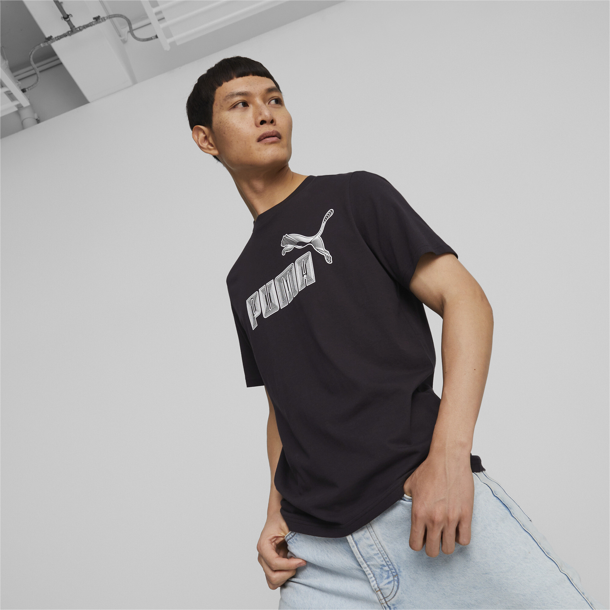 PUMA BASICS - เสื้อยืดโลโก้ GRAPHICS No.1 สีแดง - APP - 67447311 - PUMA ...