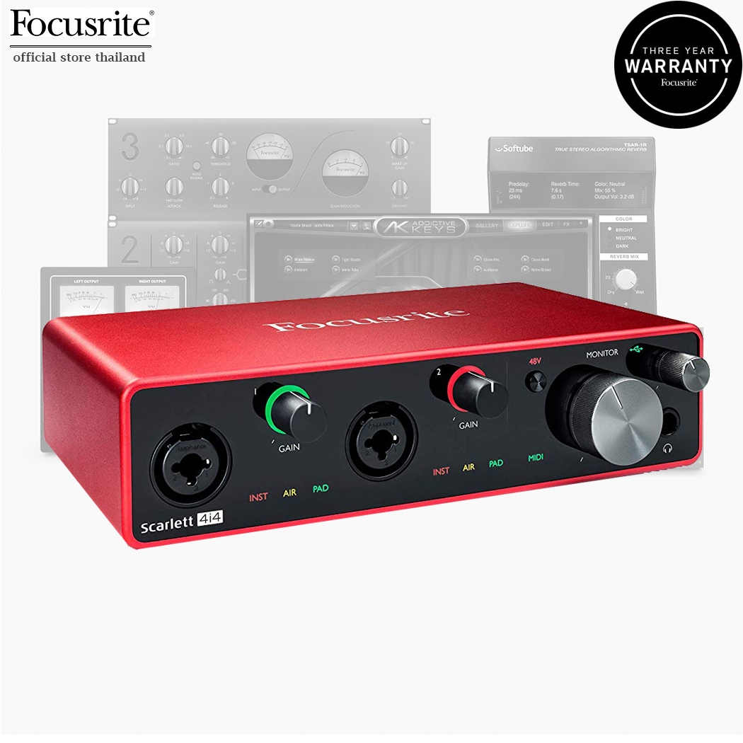 Focusrite Scarlett 4i4 (Gen 3) ออดิโออินเตอร์เฟส อุปกรณ์บันทึกเสียง โฮม ...