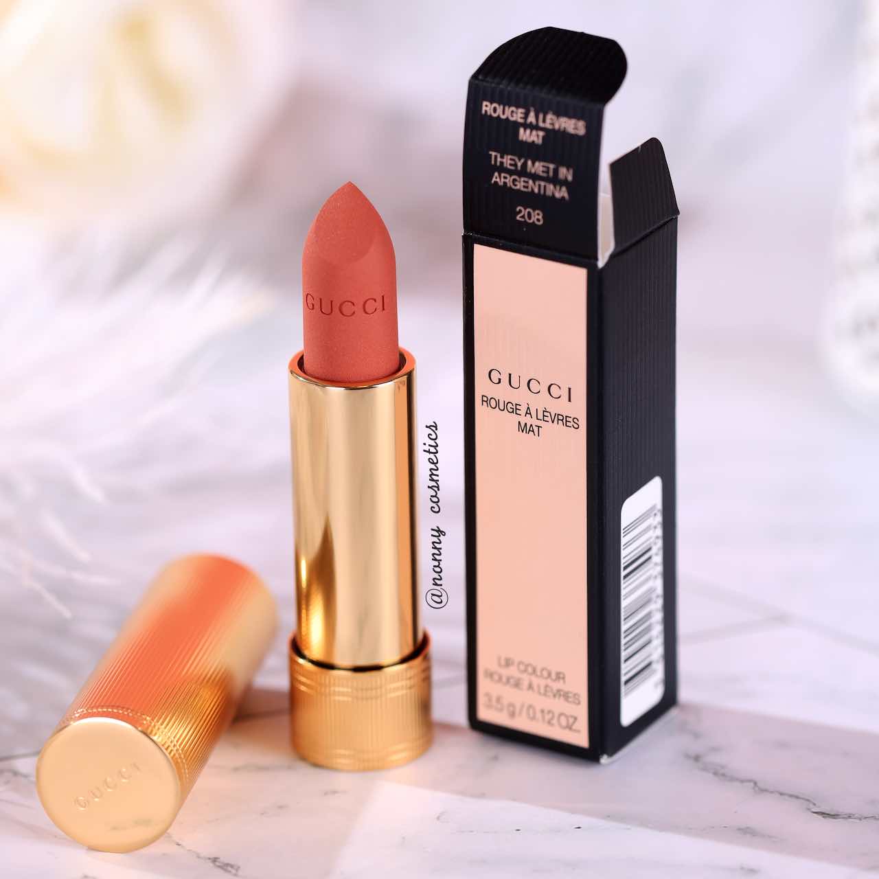 ลิปกุชชี่ Gucci Rouge à Lèvres Mat Lip Colour 3.5g #208 They Met in ...