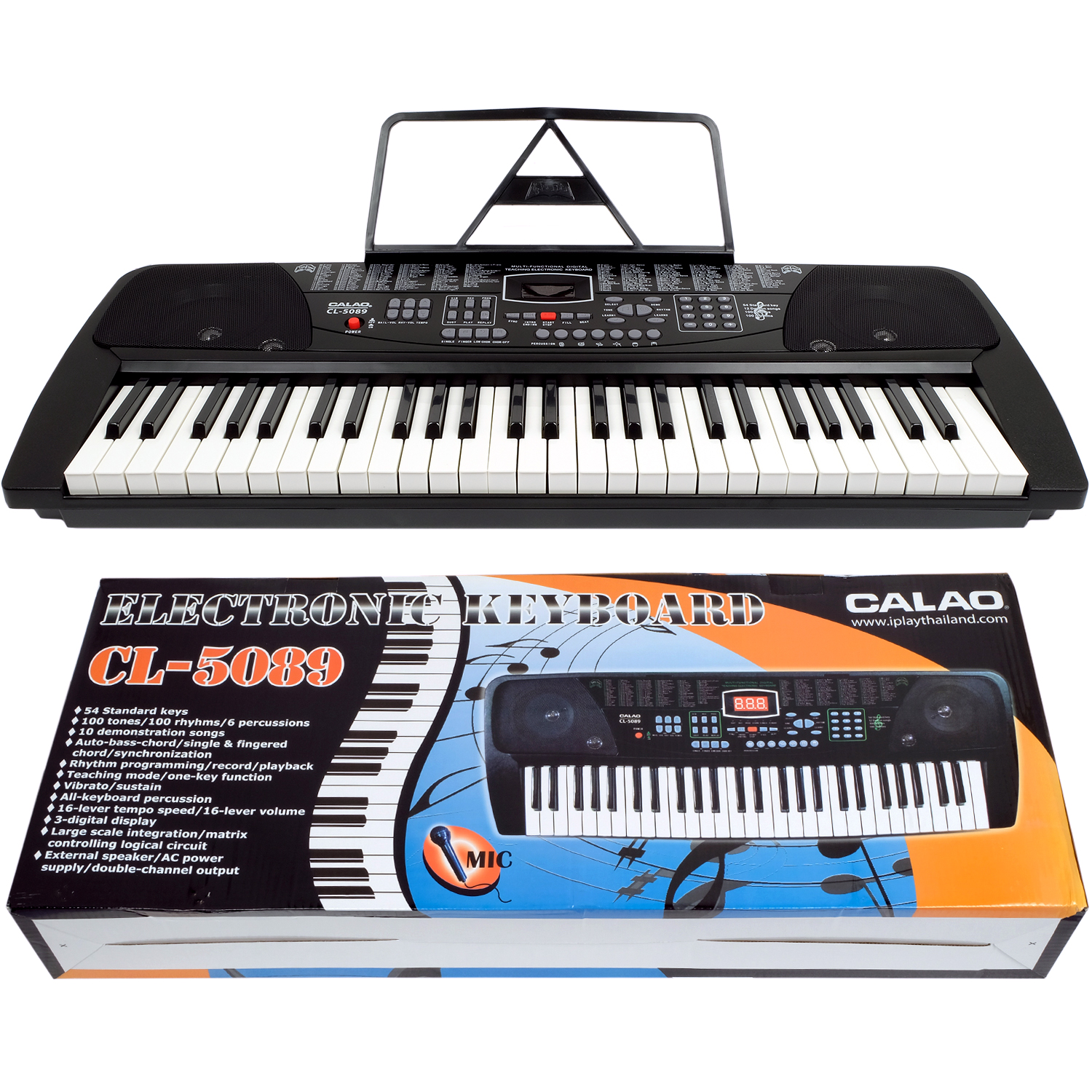 Calao รุ่น CL-5089 คีย์บอร์ด 54 คีย์มาตราฐาน 200 จังหวะ ???? ฟรี สาย ...