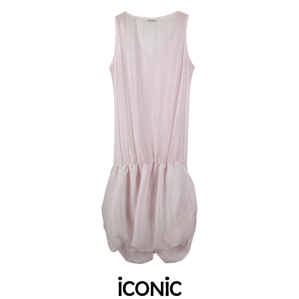 iCONiC SOFT PINK RUBY SILK DRESS #4092 ชุดเดรส ยาว38" สีชมพู ตัดต่อ ตก ...