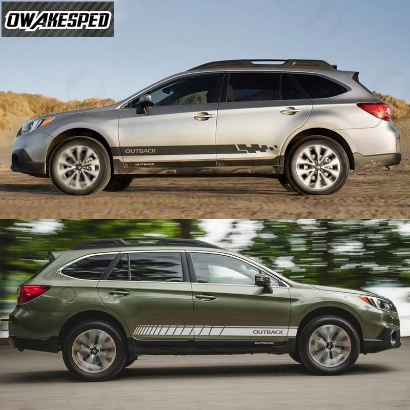 For-Subaru Outback Limited Edition Sport Stripes Car Door Side Skirt ...