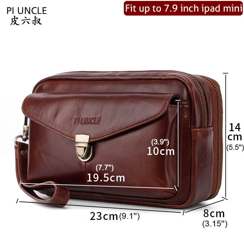 PI UNCLE Brand Genuine Leather Men's Hand Bag For Men Clutch Bags Men ...