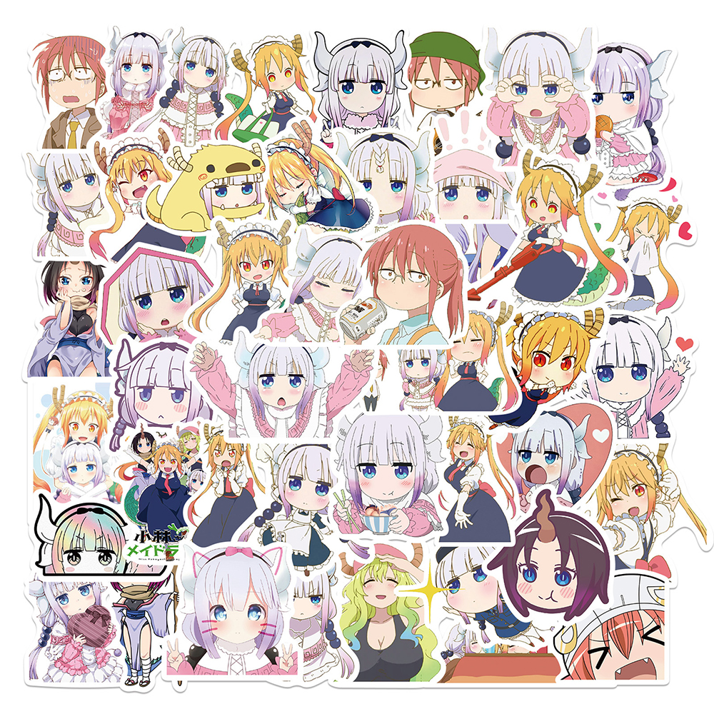 Cute Anime Miss Kobayashis Dragon Maid Cartoon Stickers Laptop ...