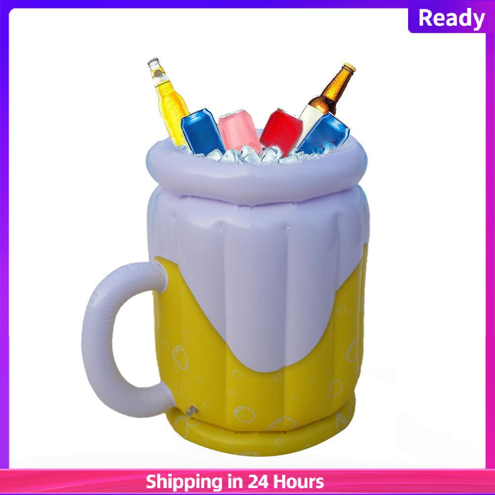 PVC Inflatable Ice Bucket Portable Drink Cup Ice Bucket In Outdoor Beer ...