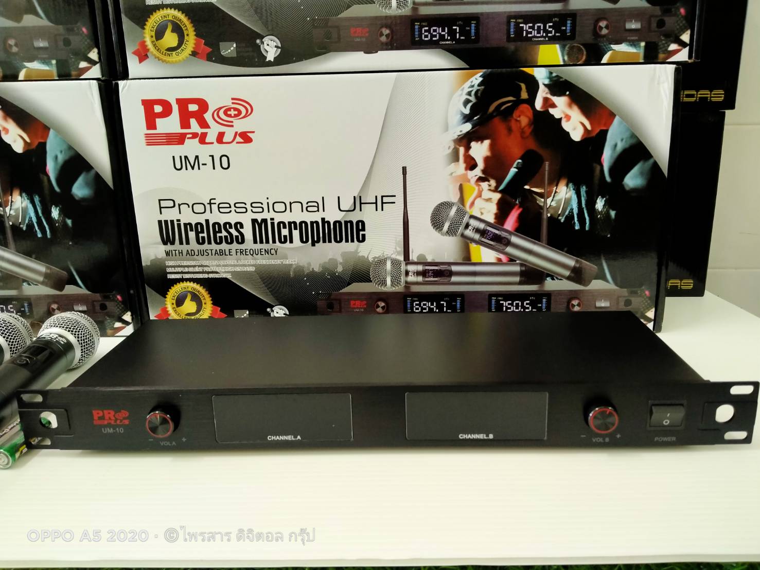 PRO PLUS UM-10 ไมค์ลอยคู่ UHF ปรับความถี่ได้ UM-10 SN 770 proplus UM10 ไมโครโฟนไร้สาย Wireless ...