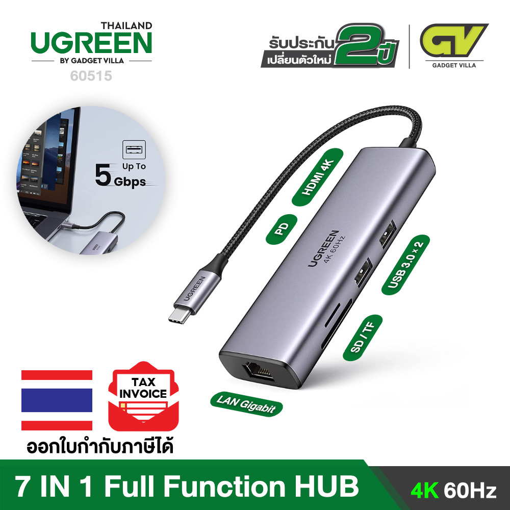 UGREEN USB C 7 in 1 Docking Station Type C Dongle Adapter with 4K60Hz ...