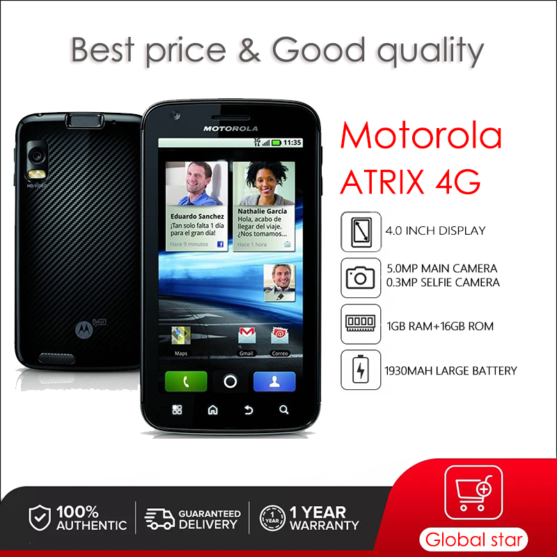 Atrix 4G MB860ศัพท์มือถือ GSM 4.0นิ้ว5MP ศัพท์เก่าศัพท์มือถือจัดส่งฟรี ...