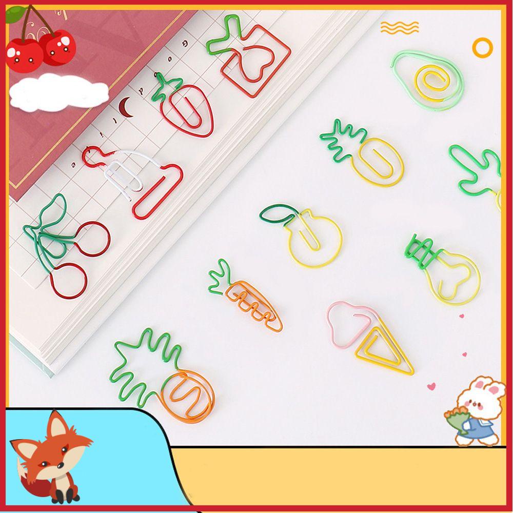 FAY Silicone Paper Clips Stationery Bookmark Binder Fruit Bookmarks ...
