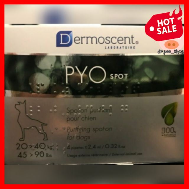 Dermoscent PYO for dog 20 - 40kg ยาหยดหลัง บำรุงผิวสำหรับสุนัข บรรจุ 4 ...