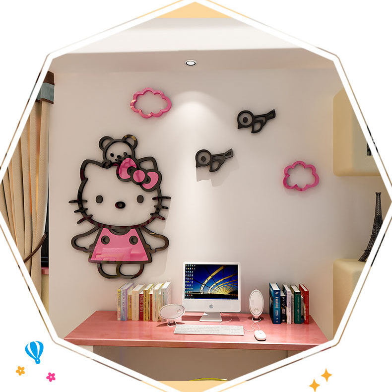 3D Cartoon Acrylic Self-adhesive Wall Stickers Children's Room Bedroom ...