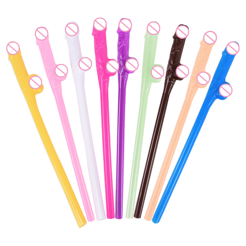 10pcs Hen Party Straws Plastic Novelty Nude Dick Drink Straw For Bar ...
