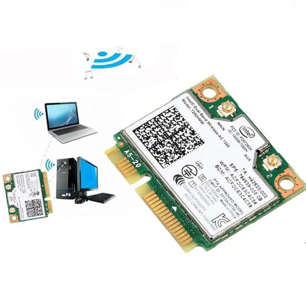 Dual Band Intel 7260 AC 7260HMW 867Mbps Wireless Wifi Mini BT Card Network PCI-E Card 4.0 Dual ...