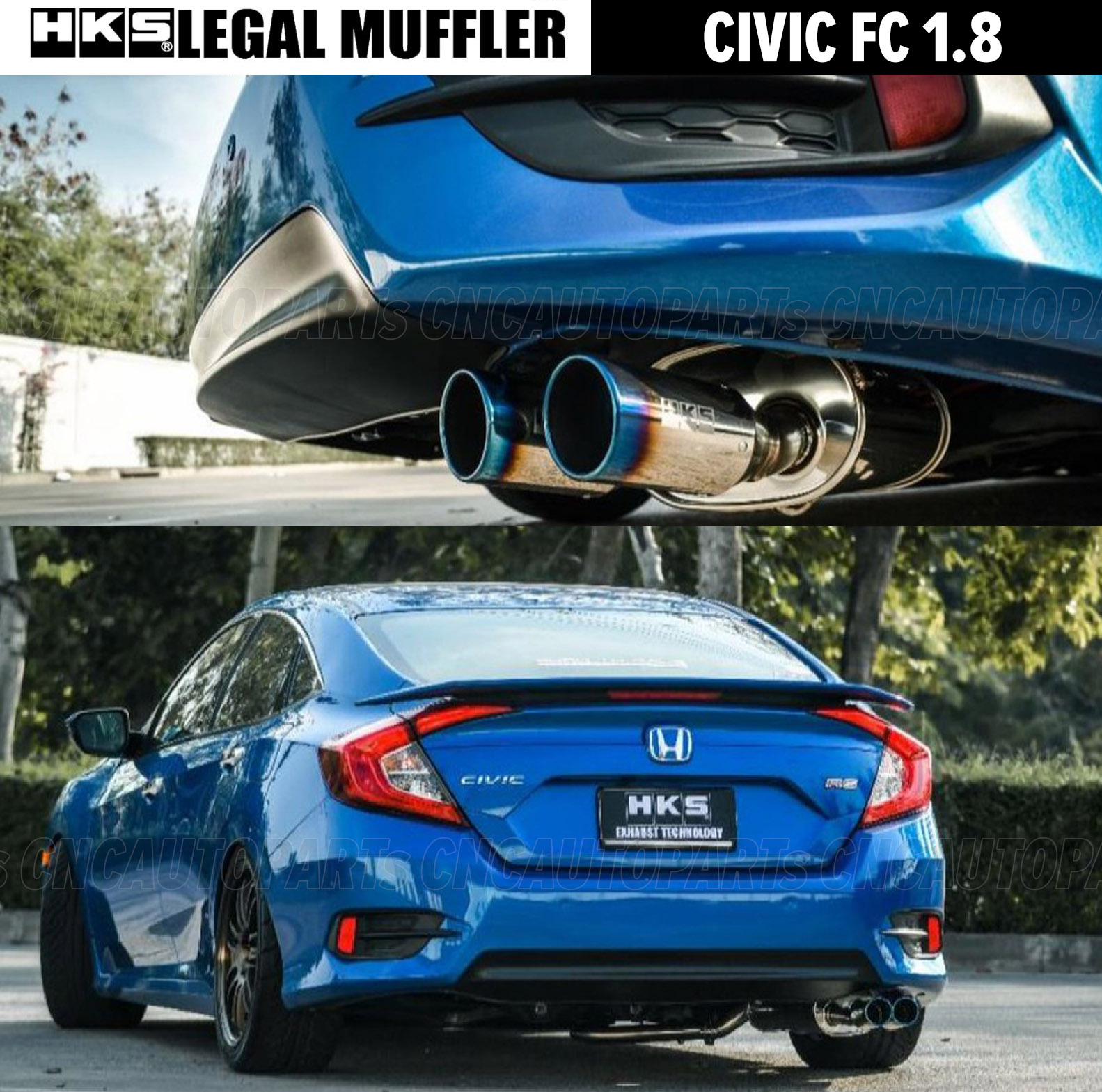 HKS ท่อไอเสีย HONDA CIVIC FC เครื่อง 1.8 ปี 2016-2020 รุ่น LEGAL Ti พัก ...