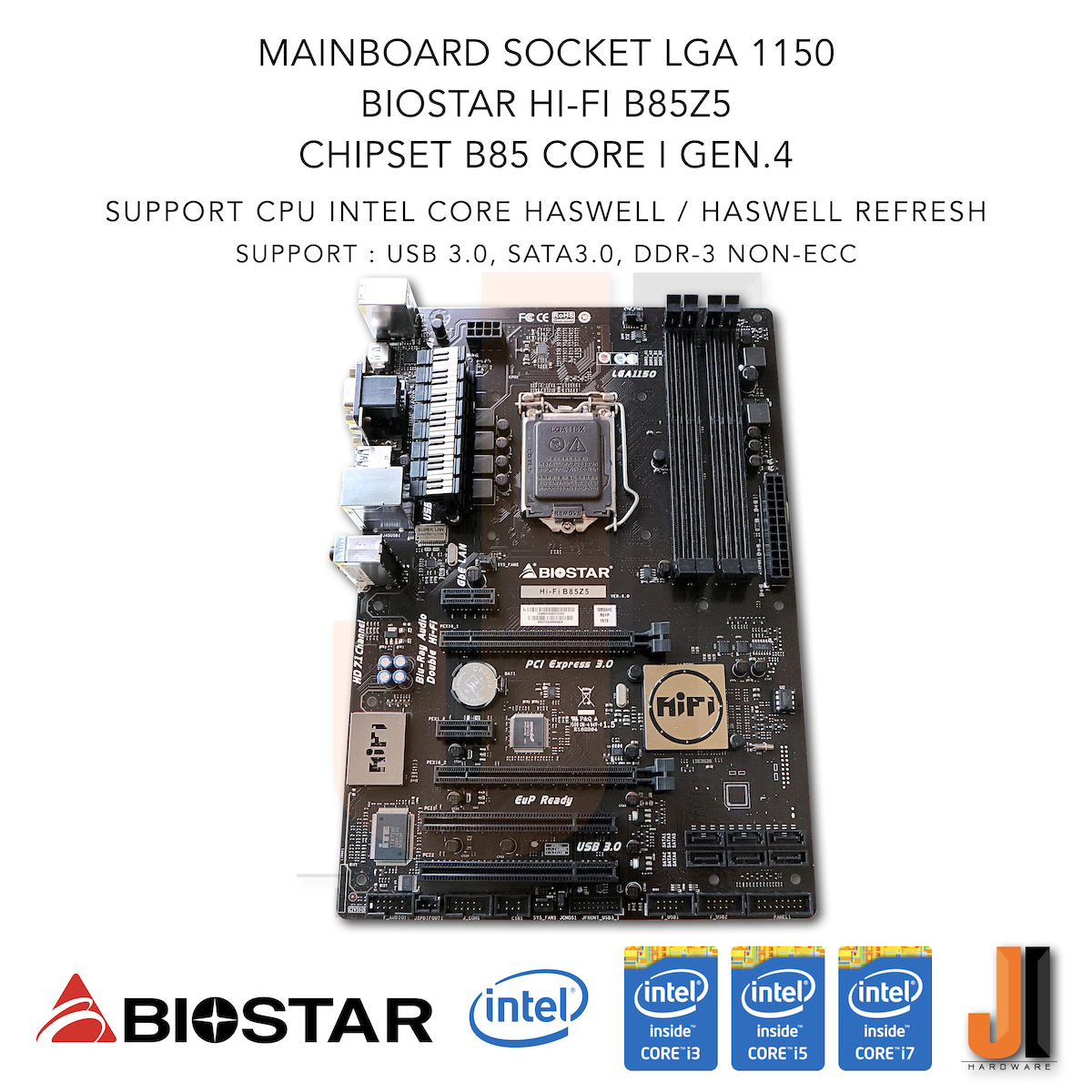 Mainboard Biostar Hi-Fi B85Z5 (LGA1150) รองรับ Intel Core i Gen.4XXX ...