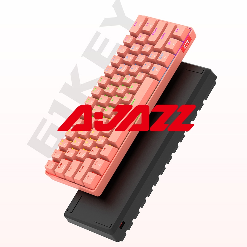 Ajazz STK61 Mechanical Keyboard Wireless Bluetooth Concise 61 Keys Dual ...