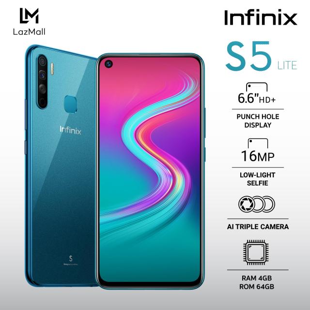 รีวิว [ผ่อน 0%] Infinix S5 Lite (4GB+64GB) หน้าจอกว้างแบบ Punch hole 6. ...