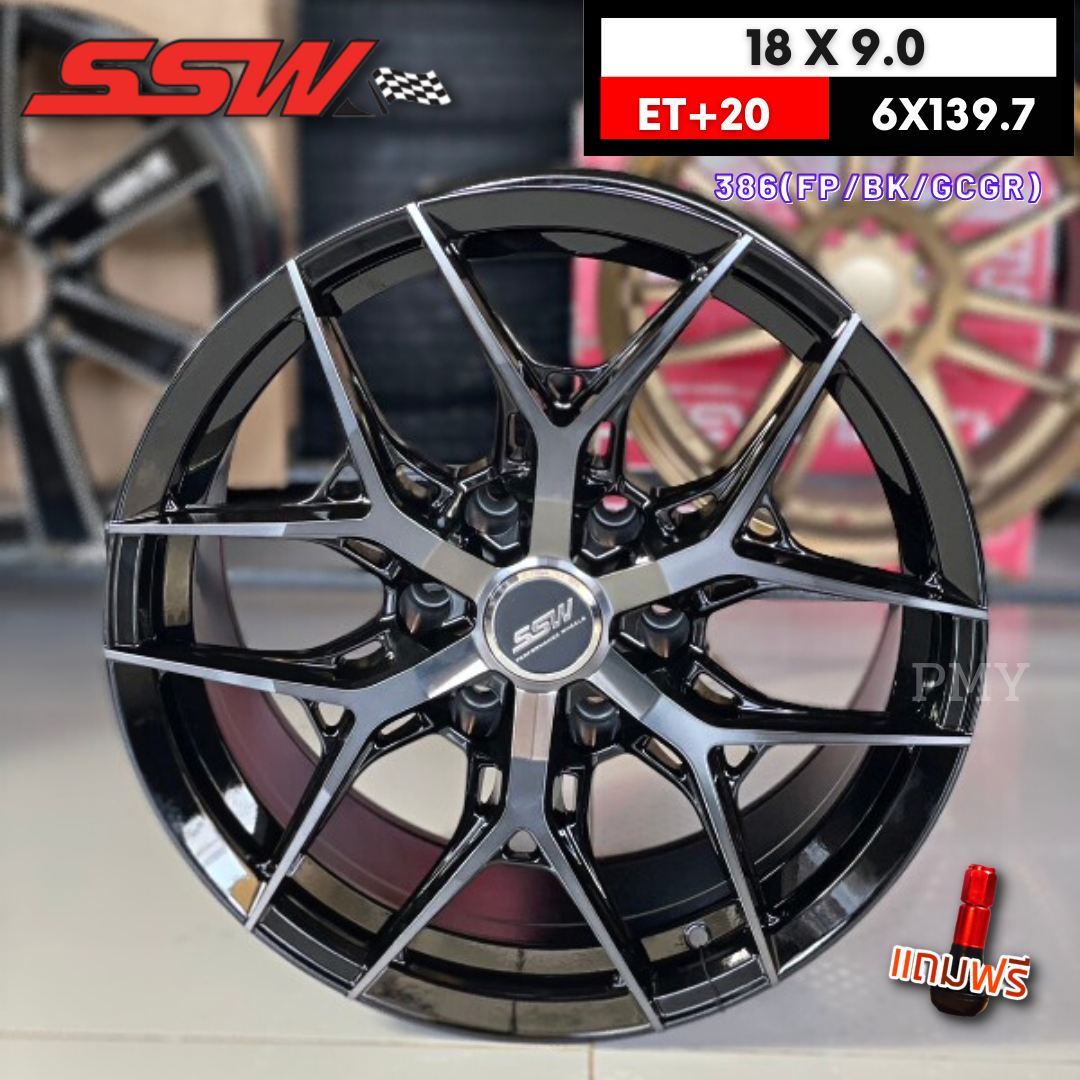 ล้อแม็กขอบ 18x9.0 ET+20 6รูx139.7 🛻🚗ยี่ห้อ SSW รุ่น 386 (FP/BK/GCGR) 🔥 ...