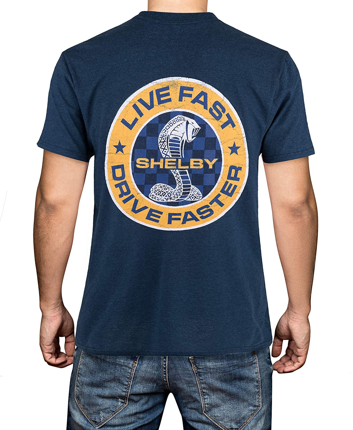 Shelby Cobra Snake Live Fast, Drive Faster Tee T-Shirt Indigo เสื้อยืด ...