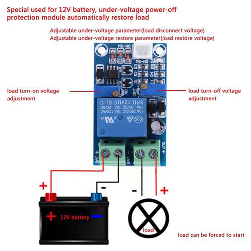 2 Pcs Storage Battery Module 12V Battery Low Voltage Cut Off Automatic ...