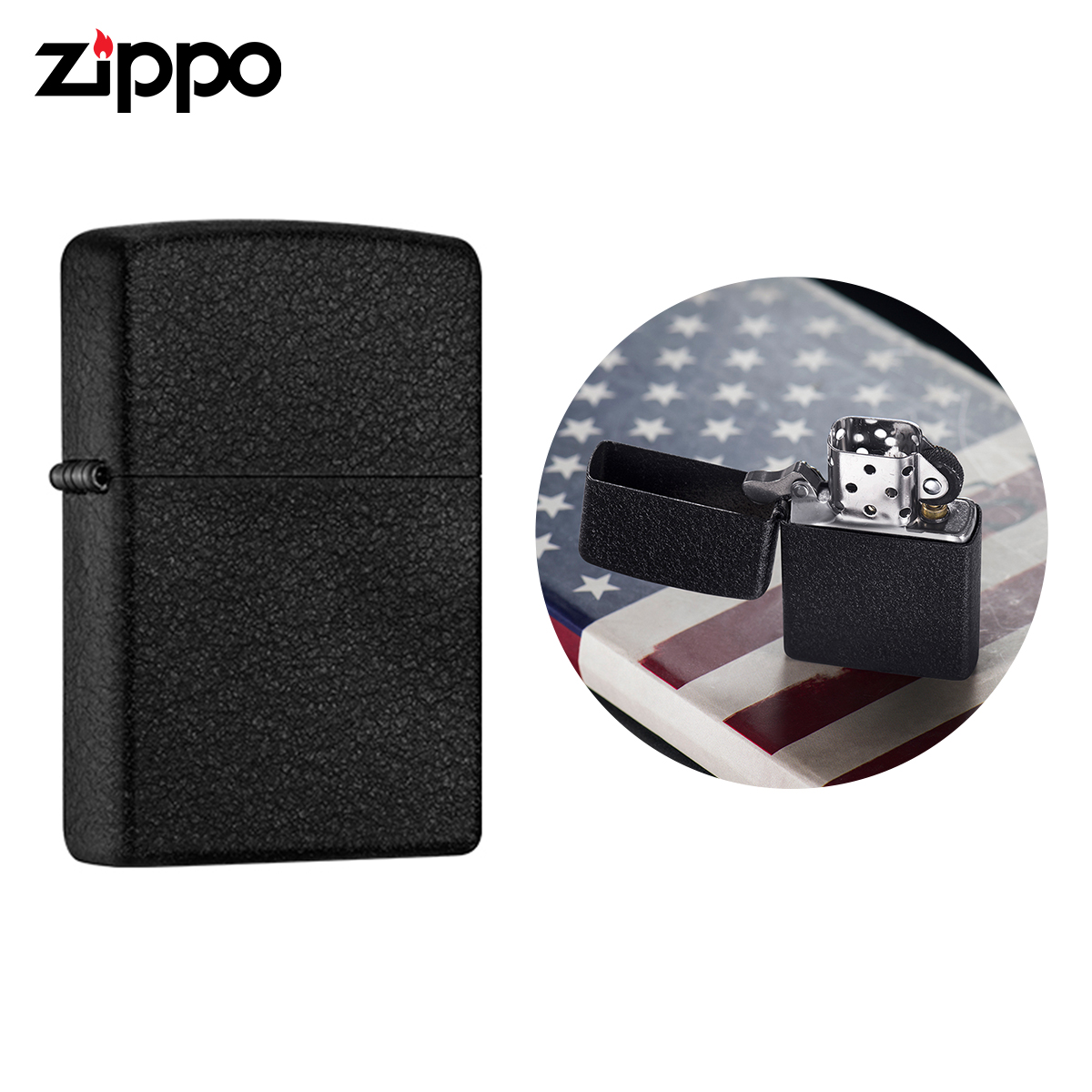 Zippo Classic Black Crackle Windproof Pocket Lighter Zippo 236 - Zippo ...