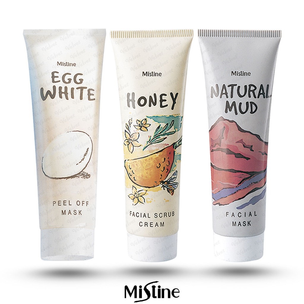 ขายถูกที่สุด แท้???? ????Mistine Egg White Peel Off Mask/Natural Mud ...