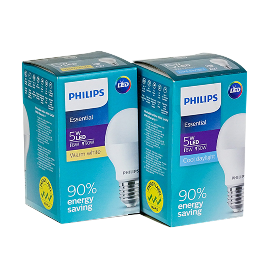 Philips 5w (ราคาต่อ1หลอด) หลอดไฟแอลอีดีฟิลิปส์ LED รุ่น Essential ...