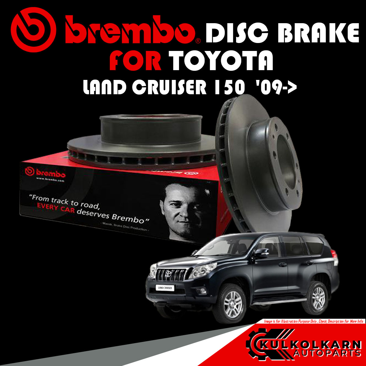 จานเบรกหน้า BREMBO TOYOTA LAND CRUISER 150 09-> (09 B634 11) | Lazada.co.th