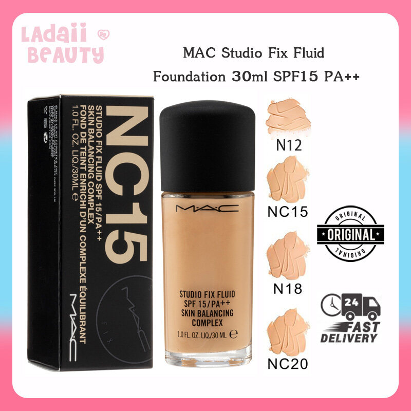 Authentic product แมค ครีมรองพื้น MAC STUDIO FIX FLUID SPF 15 FOUNDATION 30ML NC20 N18NC15 N12 ...
