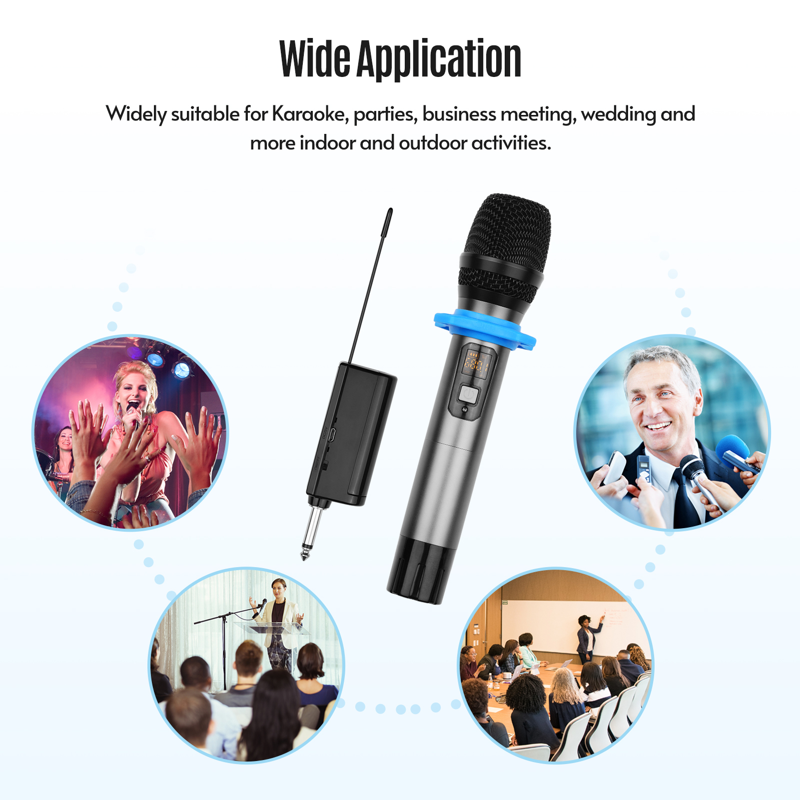 UHF Wireless Microphone System with Dual Handheld Cardioid Microphone ...