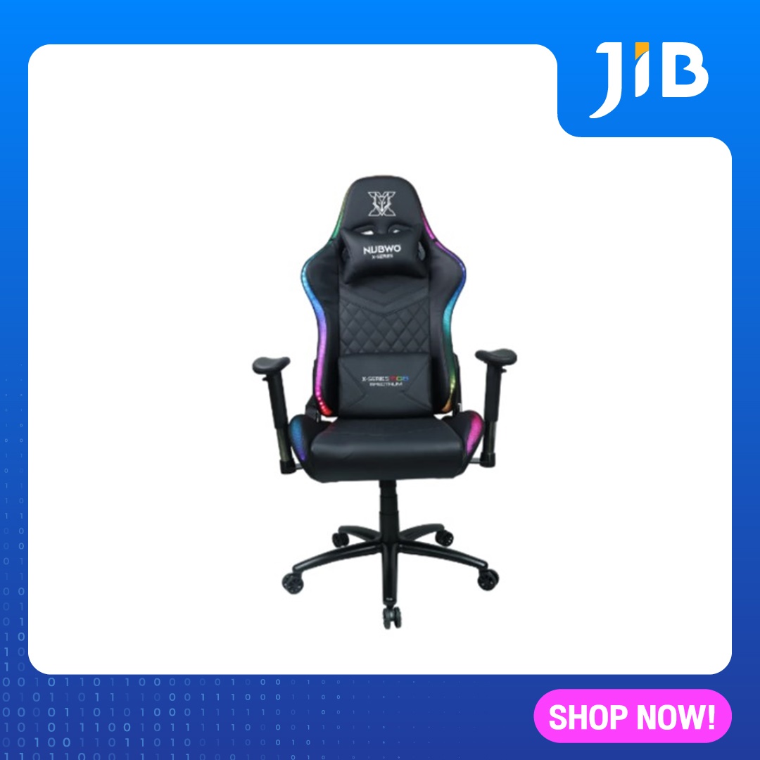 GAMING CHAIR (เก้าอี้เกมมิ่ง) NUBWO X107 PLUS SPECTRUM RGB METAL BASE ...