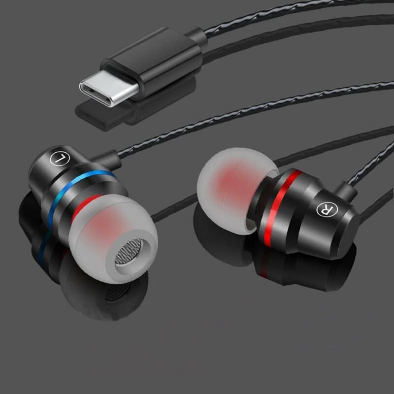 Type-C HIFI Super Bass USB-C In-Ear Earphone Headset Earbud Headphone ...