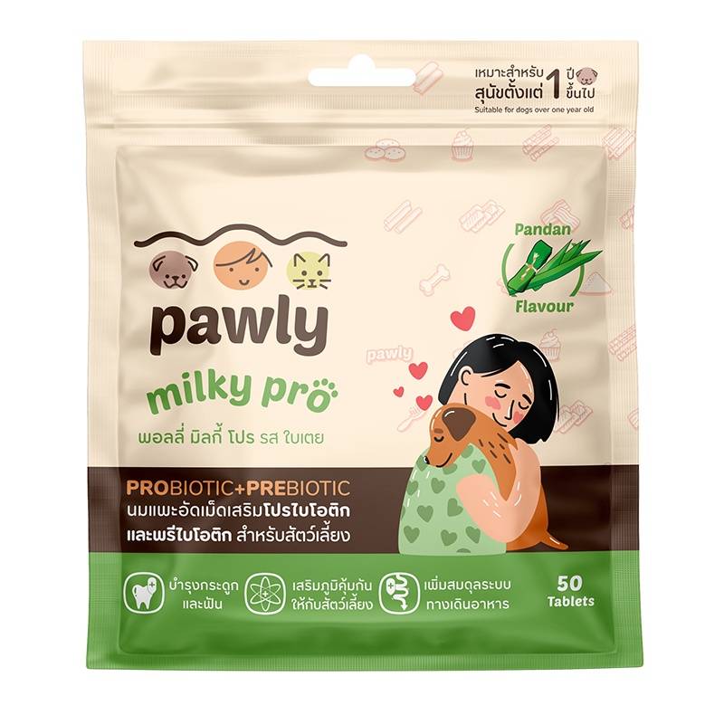 Pawly Milky Pro นมแพะอัดเม็ดเสริมโปรไบโอติกและพรีไบโอติก ...