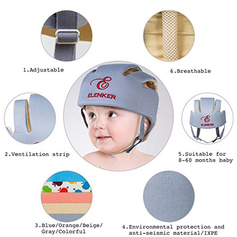 Baby Adjustable Safety Helmet Headguard Protective Harnesses Hat ...