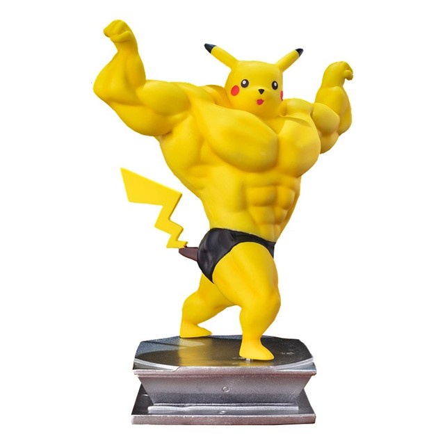 ใหม่ โมเดลฟิกเกอร์ Pokemon Muscle Pikachu Gengar Weightlifting ...