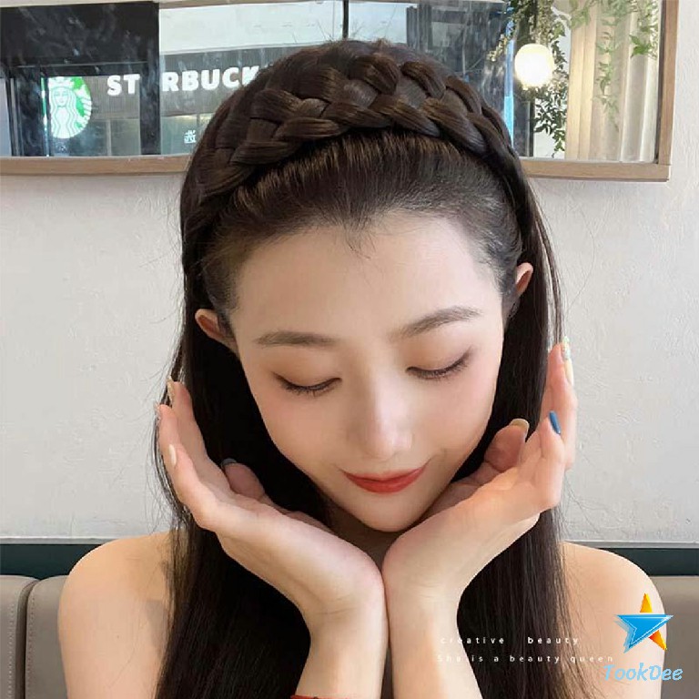 TookDee ที่คาดผมถักเปีย แฟชั่นเกาหลี ถักแบบสาน กว้าง 4. cm สําหรับผู้หญิง Wig hoop - Tok Dee ...