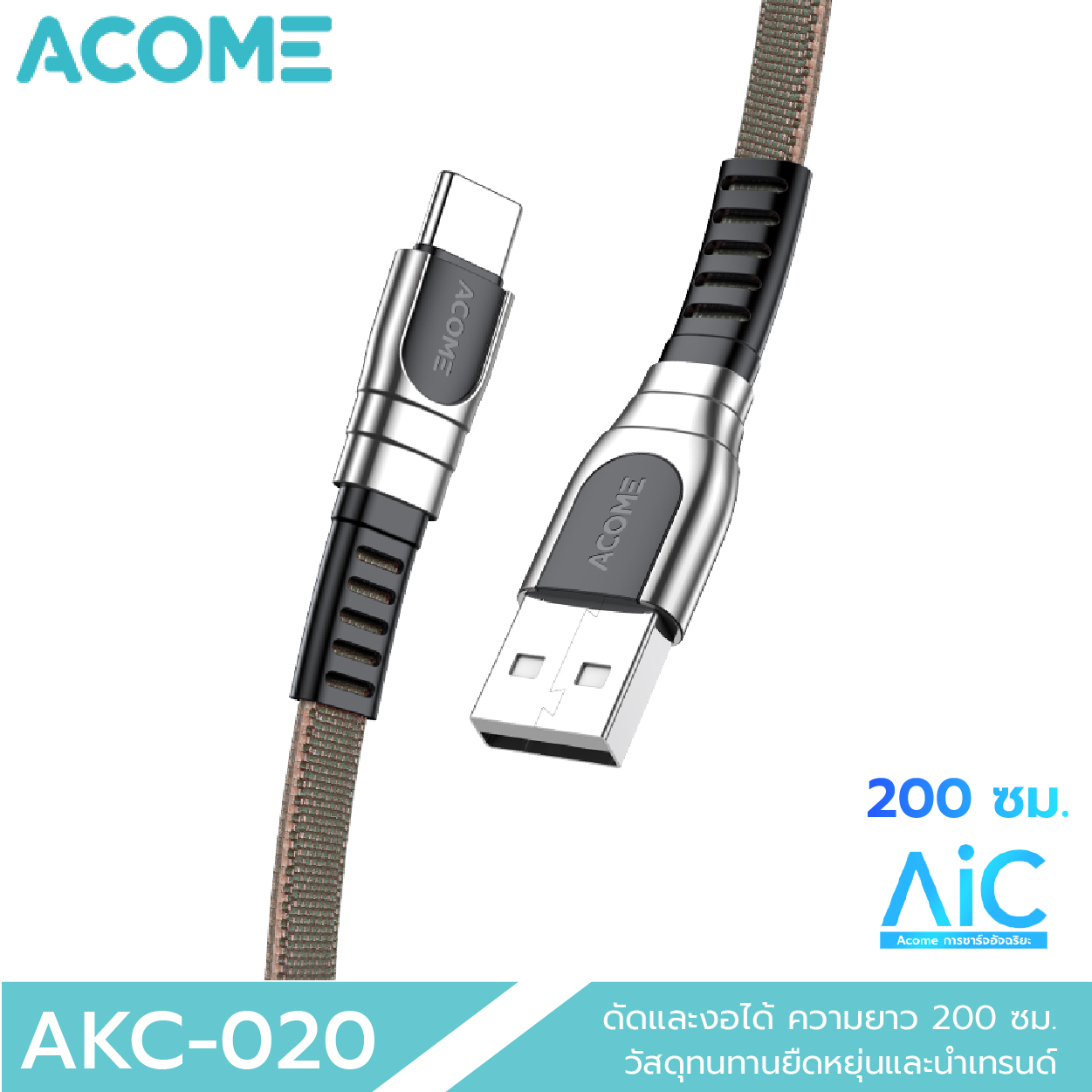 [พร้อมส่ง]ACOME AKM/AKC-020（Micro/type-C）สายชาร์จมือถือ Data Cable สาย ...