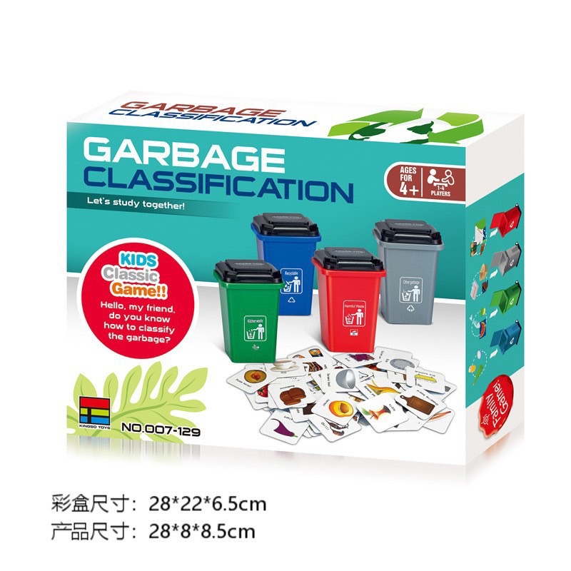 บอร์ดเกมส์แยกขยะ Garbage Classification Board game เกมส์ฝึกท่องคำศัพท์ แยกชนิดขยะการ์ดท่องศัพท์ ...