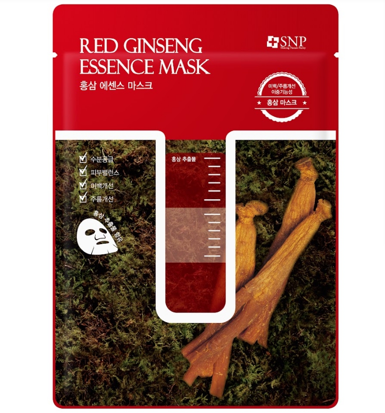 [กล่อง10ชิ้น] SNP RED GINSENG ESSENCE MASK แผ่นมาส์กหน้า ช่วยให้ความ ...