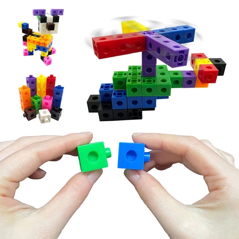 Math Toys Cubes Homeschool Early Educational Stacked Multilink Linking ...