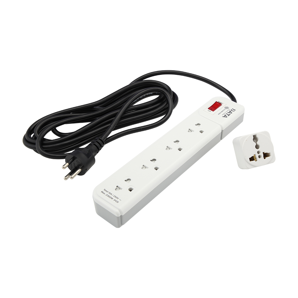 INDEX LIVING MALL DATA TIS Plugs 4 Socket 1 switch 3 Metre. - Grey ...