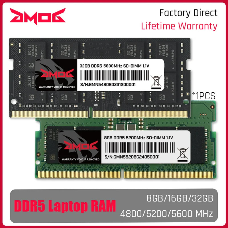 GMOG Notebook DDR5 RAM Memory 8GB 16GB 32GB 4800MHz 5200MHz 5600MHz ...