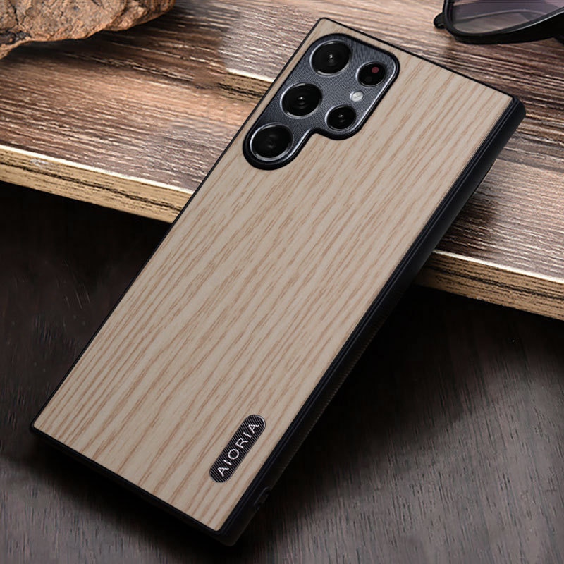 PU Real Wood Case for Samsung Galaxy S22 Ultra S22 Plus S22 5G Cases ...