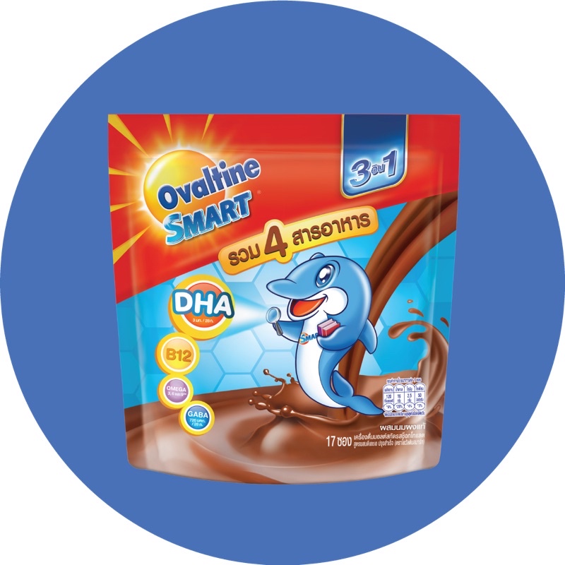 Ovaltine โอวัลติน สมาร์ท 3อิน1 เครื่องดื่มมอลต์สกัดรสช็อกโกแลต (28 กรัม แพ็ค 17 ซอง) - Family ...