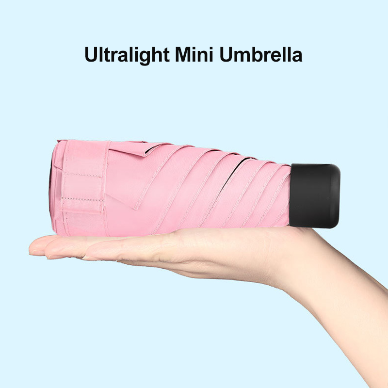 Ultra-light mini ห้าพับร่มกาวสีดำร่มกันแดดเด็กพ็อกเก็ตแบบพกพาขนาดเล็ก ...