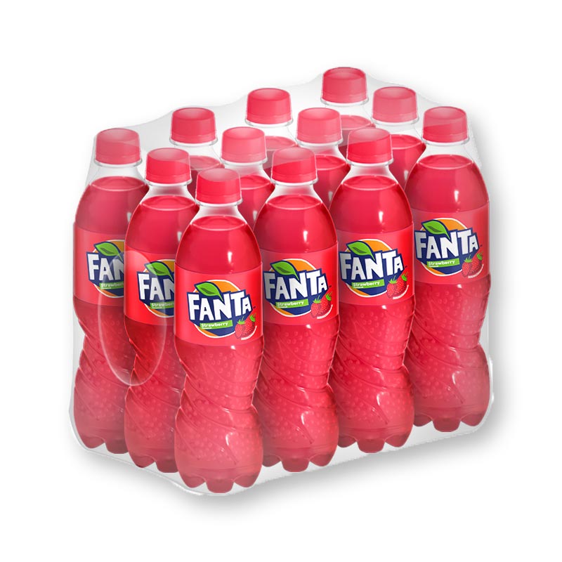 ส่งฟรี แฟนต้า น้ำอัดลม กลิ่นสตรอเบอร์รี่ 450 มล. แพ็ค 12 ขวดFanta Soft Drink Strawberry 450 ml x ...