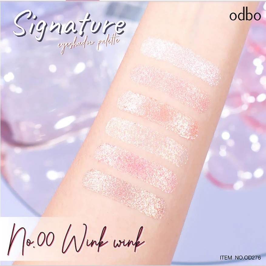 OD276 ODBO SIGNATURE EYESHADOW PALETTE โอดีบีโอ อายแชโดว์ ซิกเนเจอร์ พาเลท 6 สี เม็ดสีแแน่น ติด ...